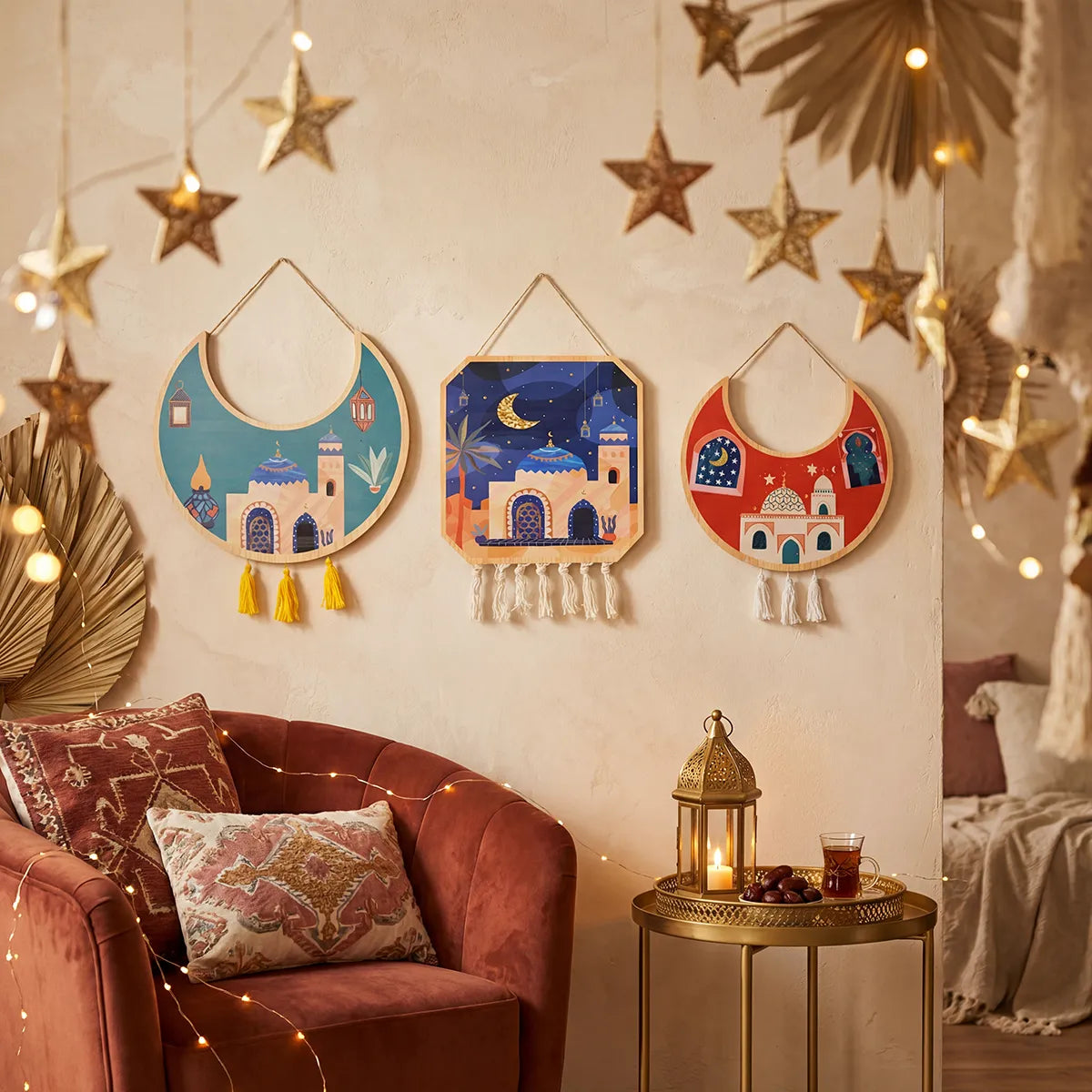 Shop Wooden Hanging Decoration For Eid Mubarak - Eid Party